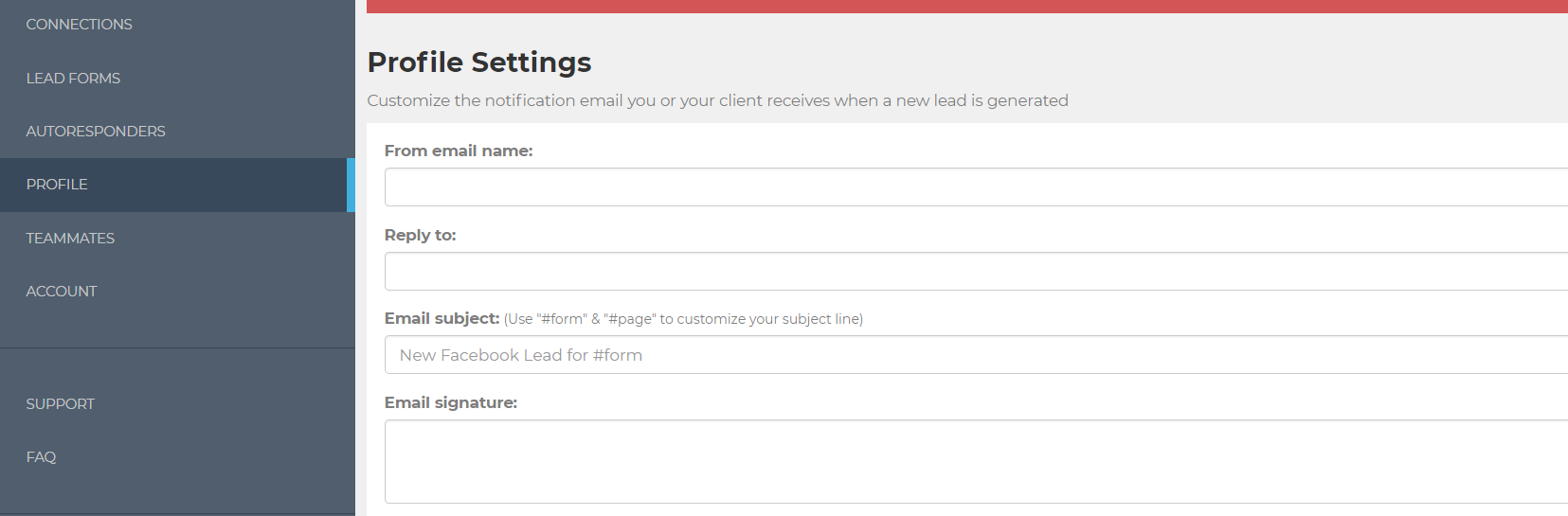 Add a "Reply To" email address to your LeadSync email notifications