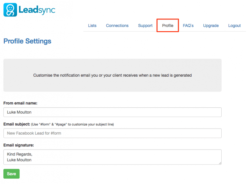 How to Customize Facebook Lead Ad Email Notifications in LeadSync