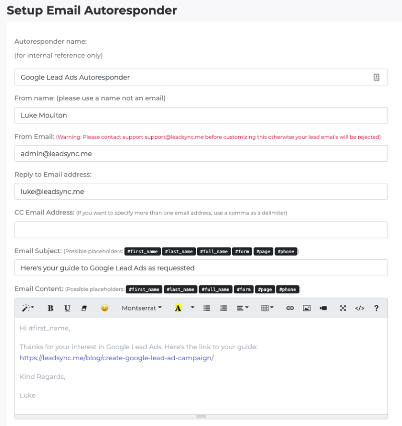 How to set up Google Lead Ad Email Notifications | LeadSync