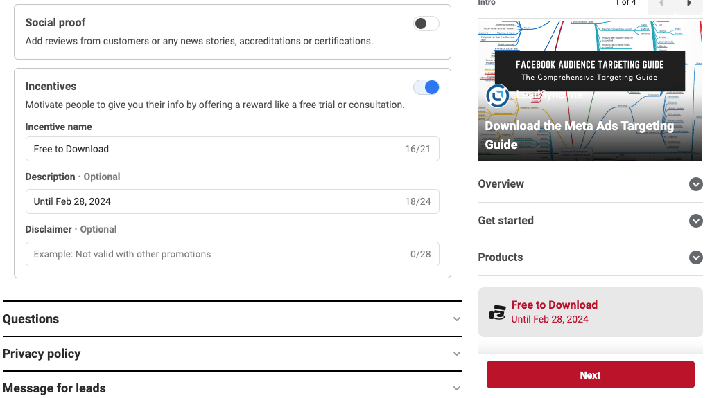 Using Meta's Rich Creative Instant Forms for Lead Generation