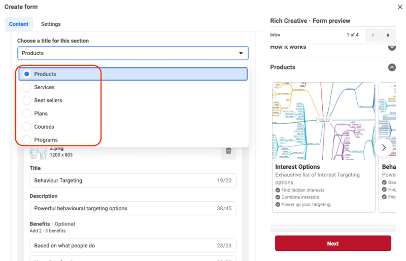 Using Meta's Rich Creative Instant Forms for Lead Generation