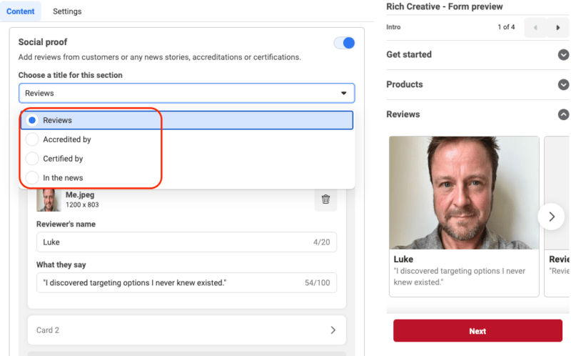 Using Meta's Rich Creative Instant Forms for Lead Generation