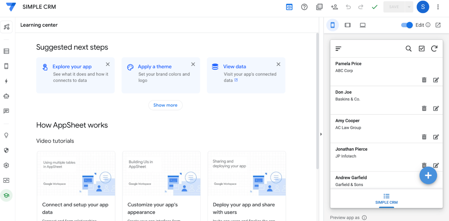 How to Create a Simple CRM using a Google Sheet and AppSheet