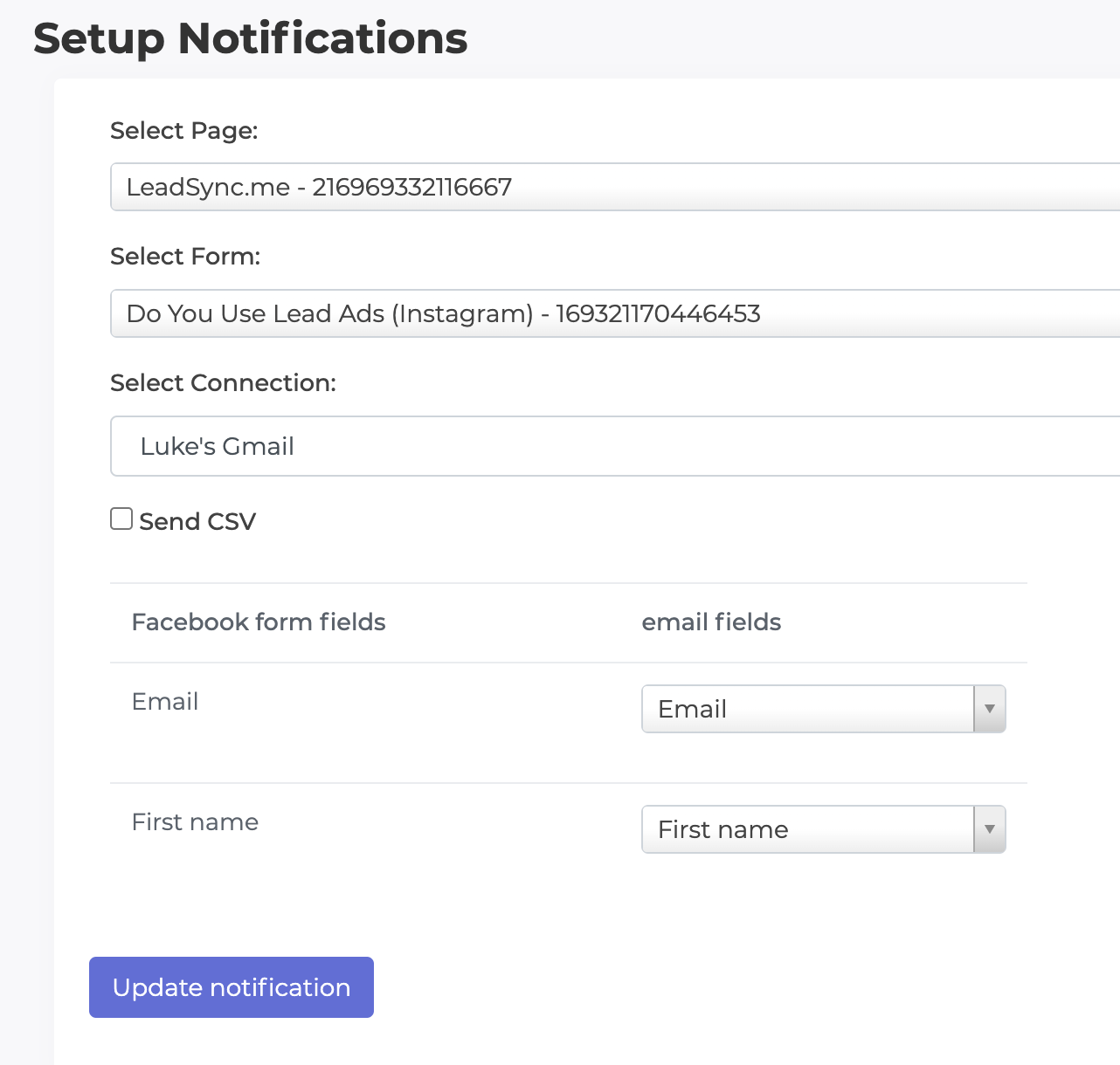How to Receive Facebook Lead Email Notifications via LeadSync