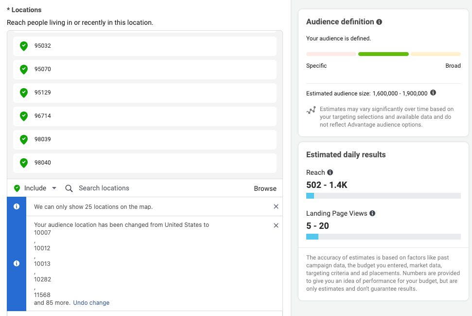 Targeting the 100 Wealthiest US ZIP Codes via Facebook Ads