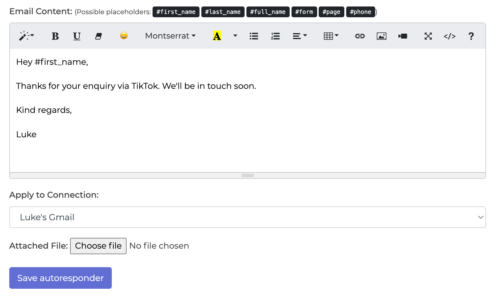 How to Send Email Autoresponders to TikTok Leads Instantly